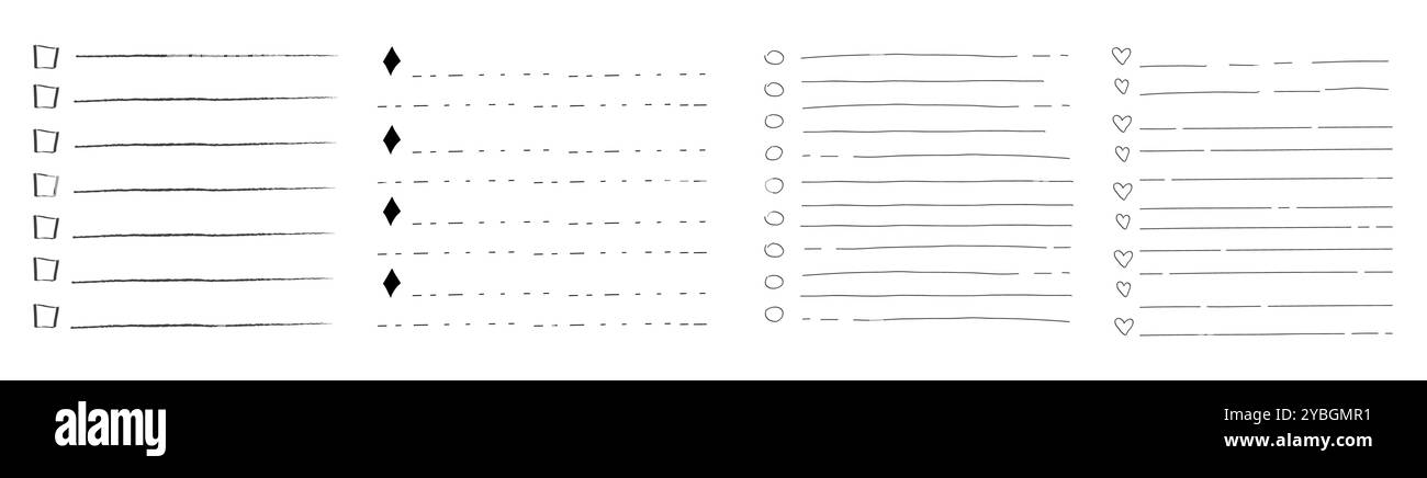 Set To do check list page doodle blank. Reminder, memo note hand drawn ...