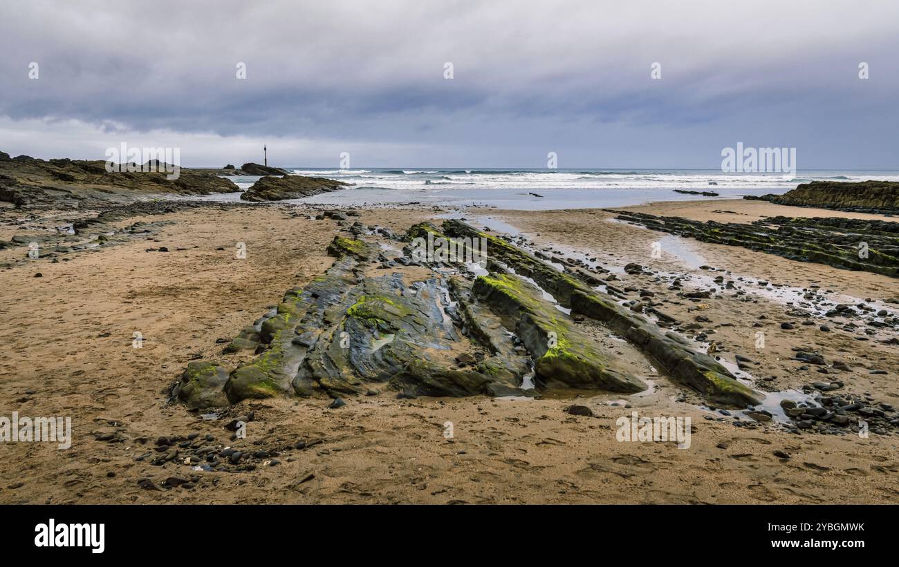 Sir Thomas's Pit and Cross Pit in Bude, Cornwall, England, UK Stock ...