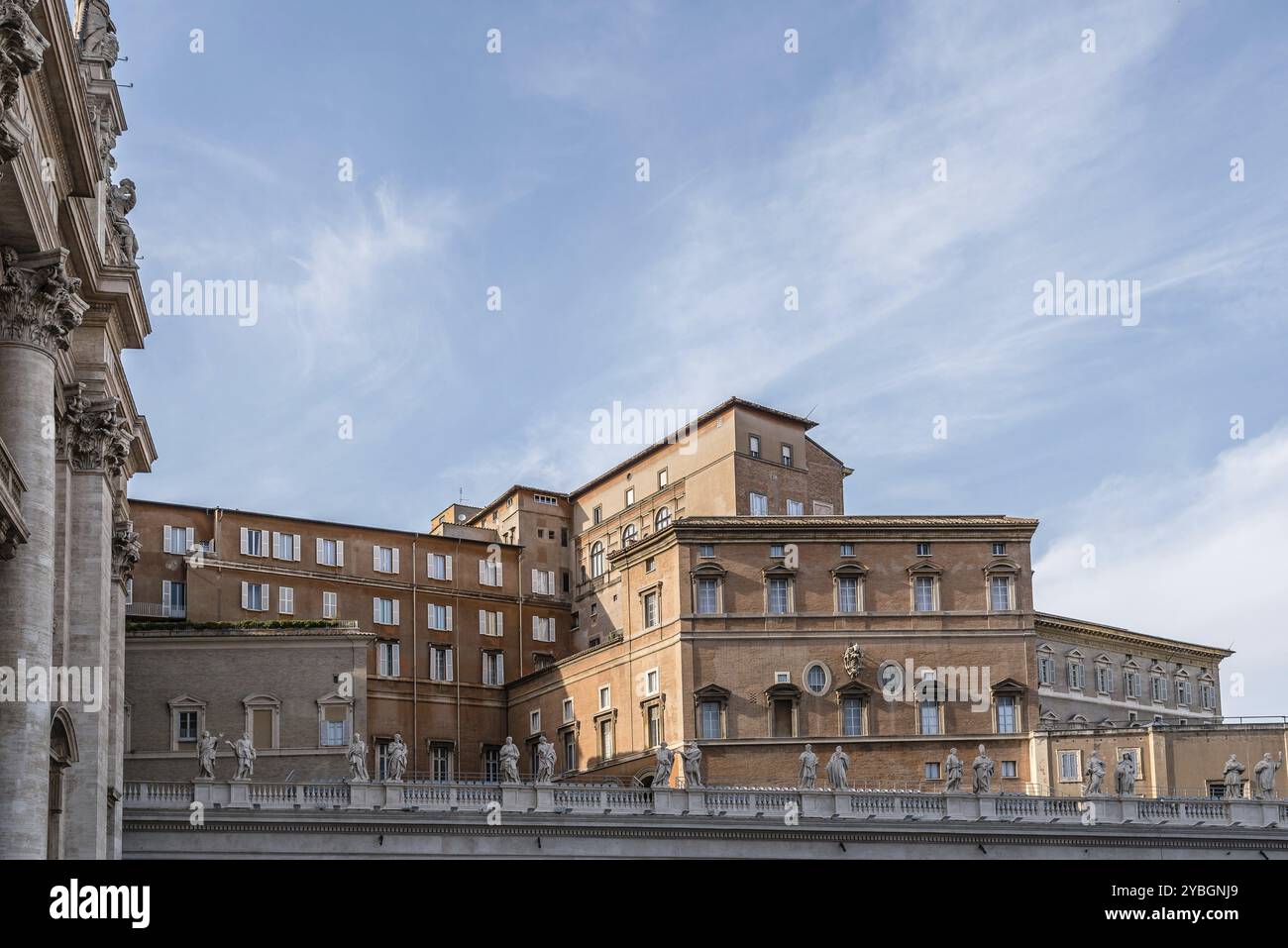 Rome, Italy, August 19, 2016: Exterior view of Vatican buildings from ...