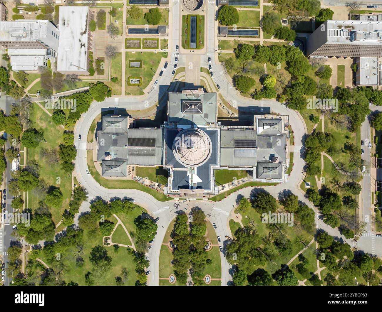 Aerial view of the Texas State Capitol Building In the city of Austin ...