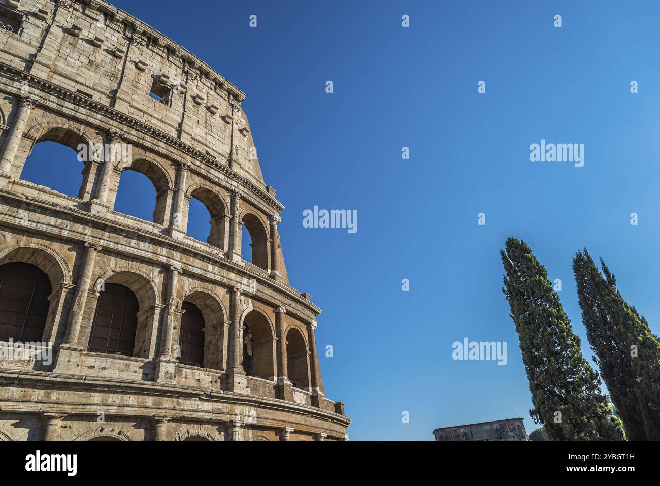 Outdoor view of The Colosseum or Coliseum, also known as the Flavian ...