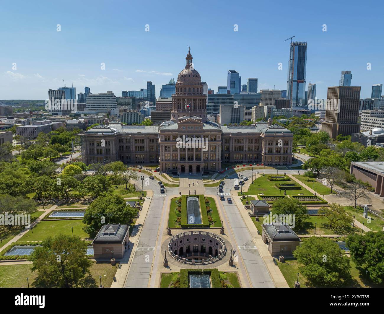 Aerial view of the Texas State Capitol Building In the city of Austin ...