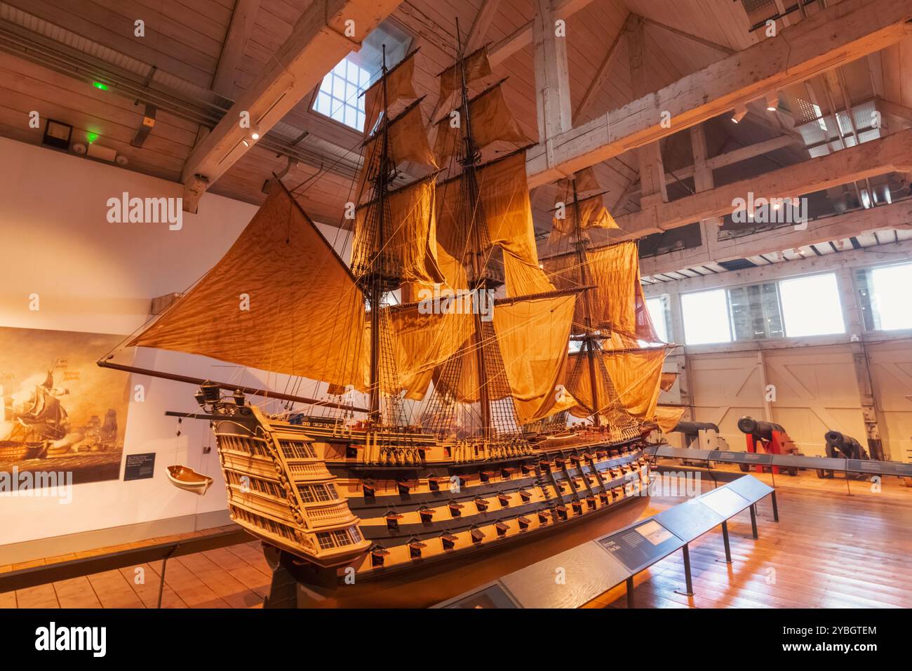 England, Kent, Chatham, The Historic Dockyard, Model of HMS Victory ...