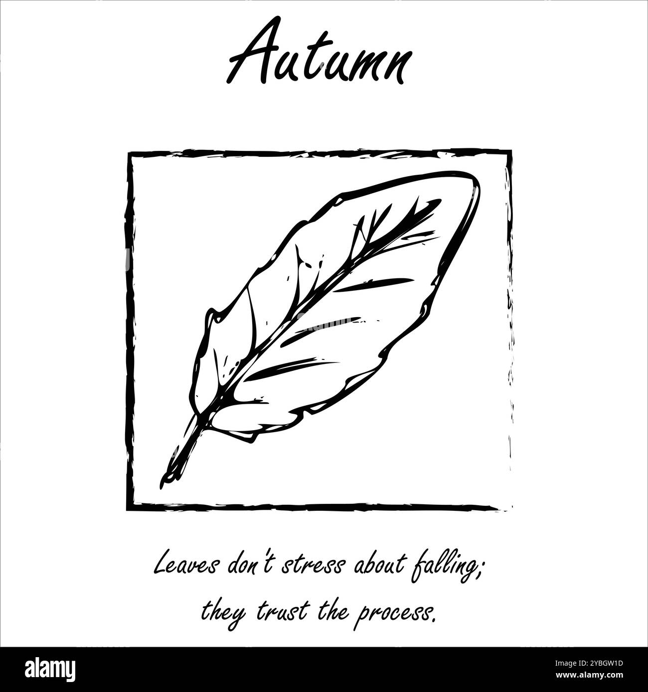 Autumn leaf botanical greeting card. Seasonal poster, postcard ...
