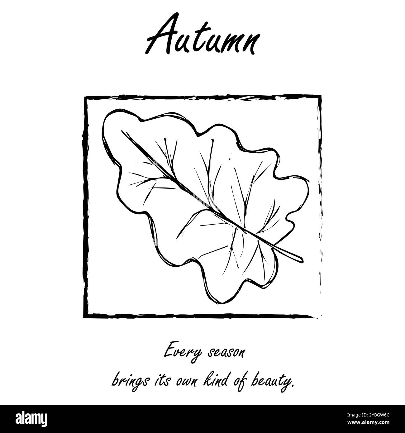 Autumn leaf botanical greeting card. Seasonal poster, postcard ...