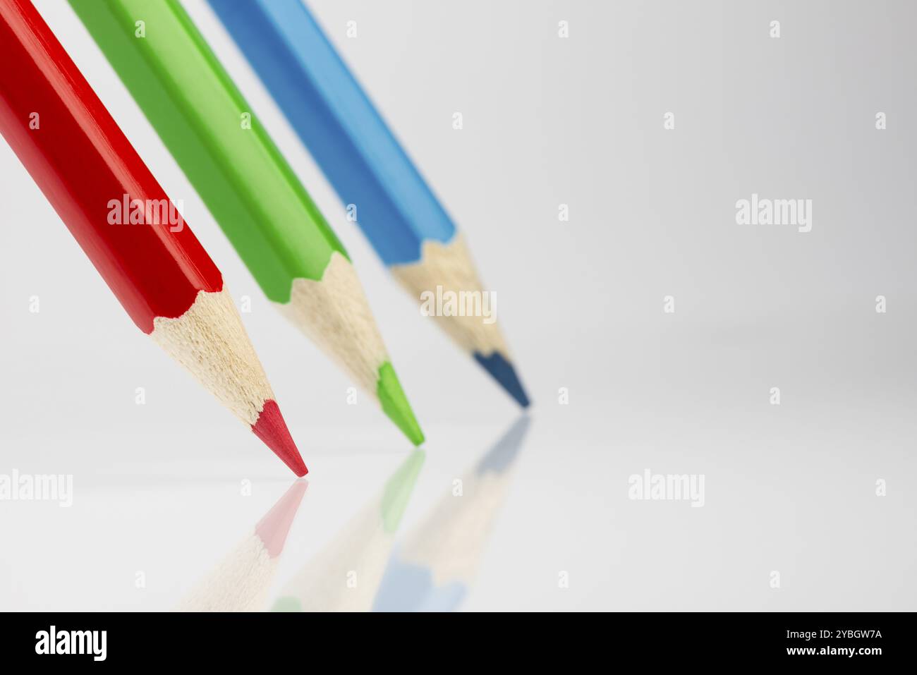 Three standing colored pencils in RGB colors Stock Photo - Alamy