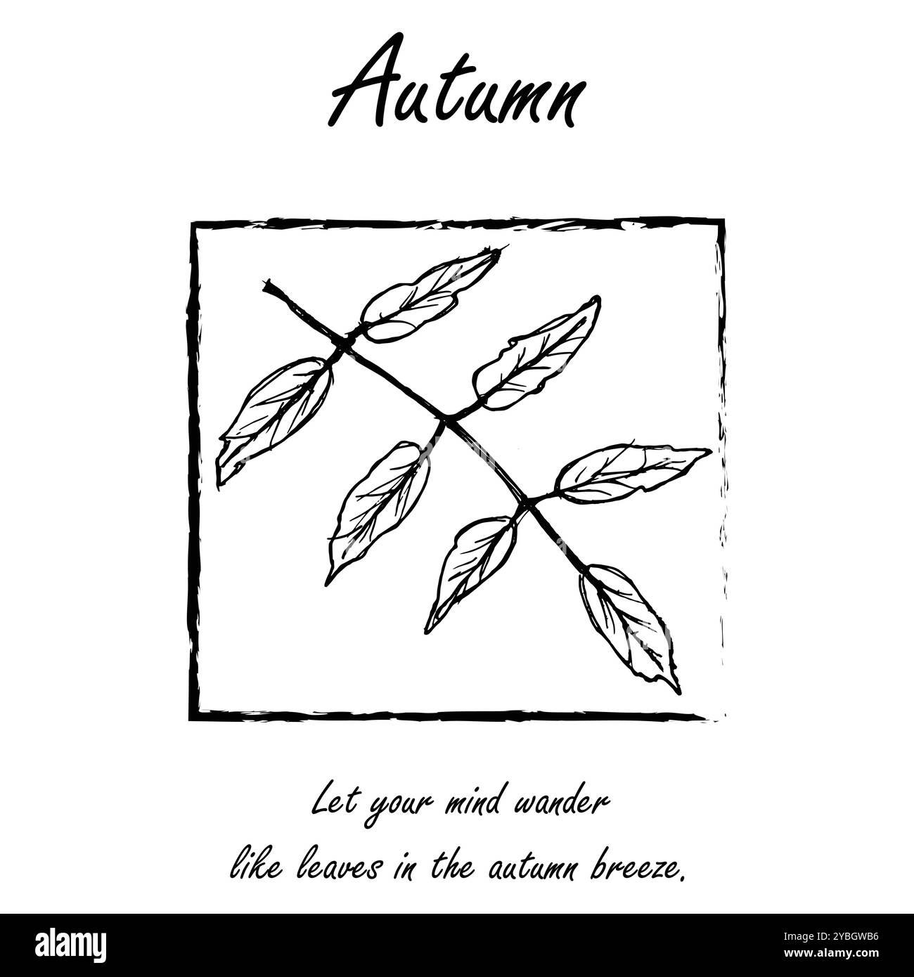 Autumn leaf botanical greeting card. Seasonal poster, postcard ...
