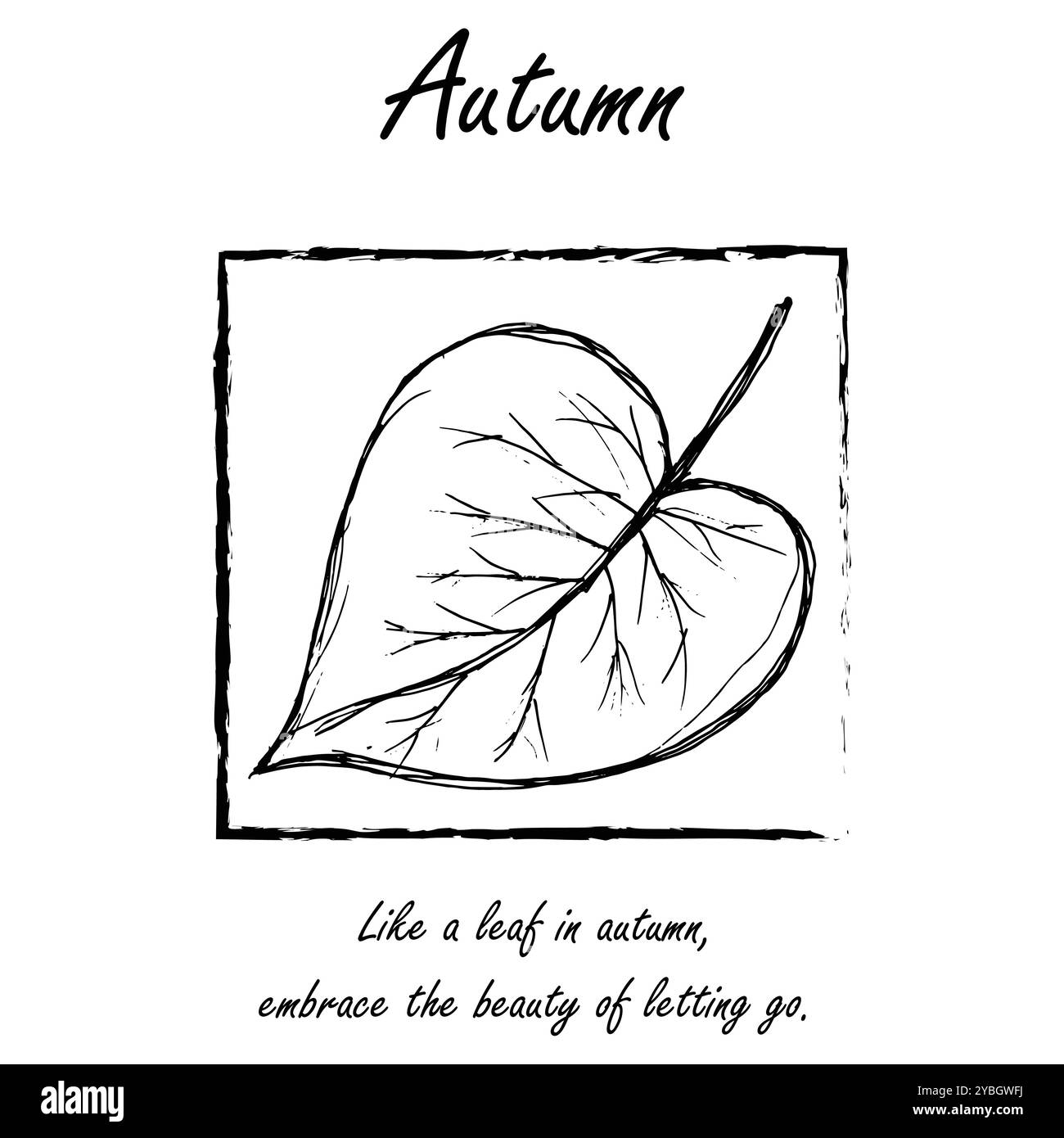 Autumn leaf botanical greeting card. Seasonal poster, postcard ...