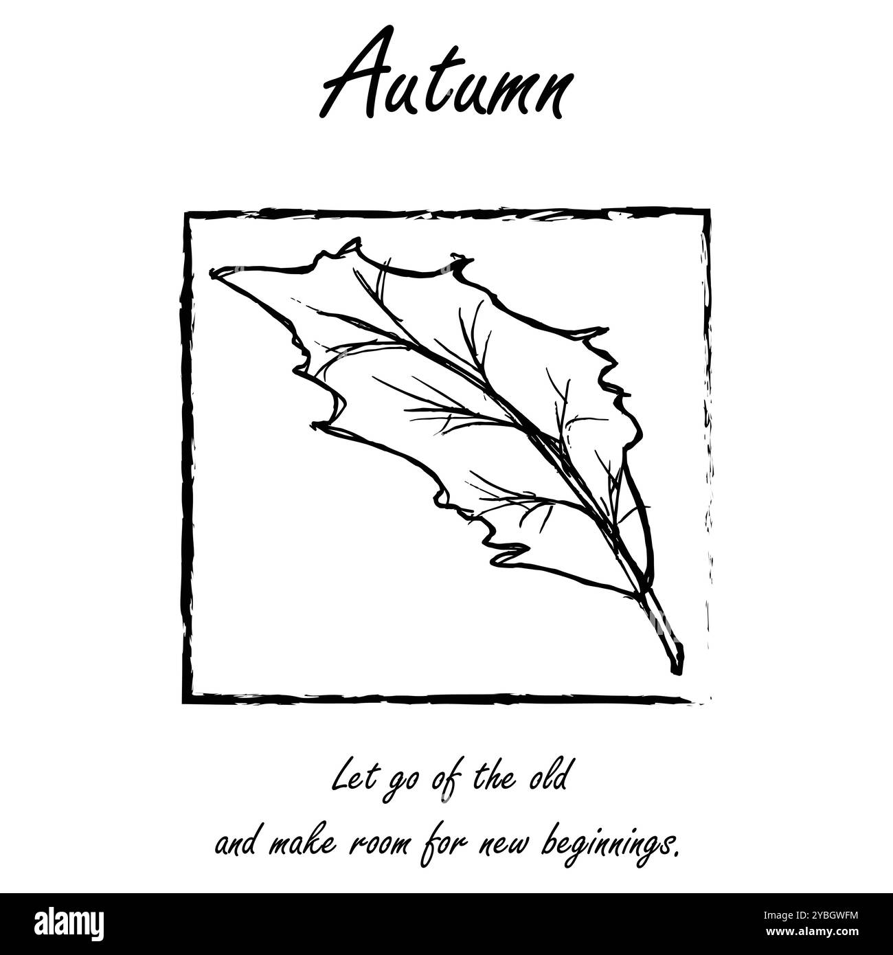 Autumn leaf botanical greeting card. Seasonal poster, postcard ...