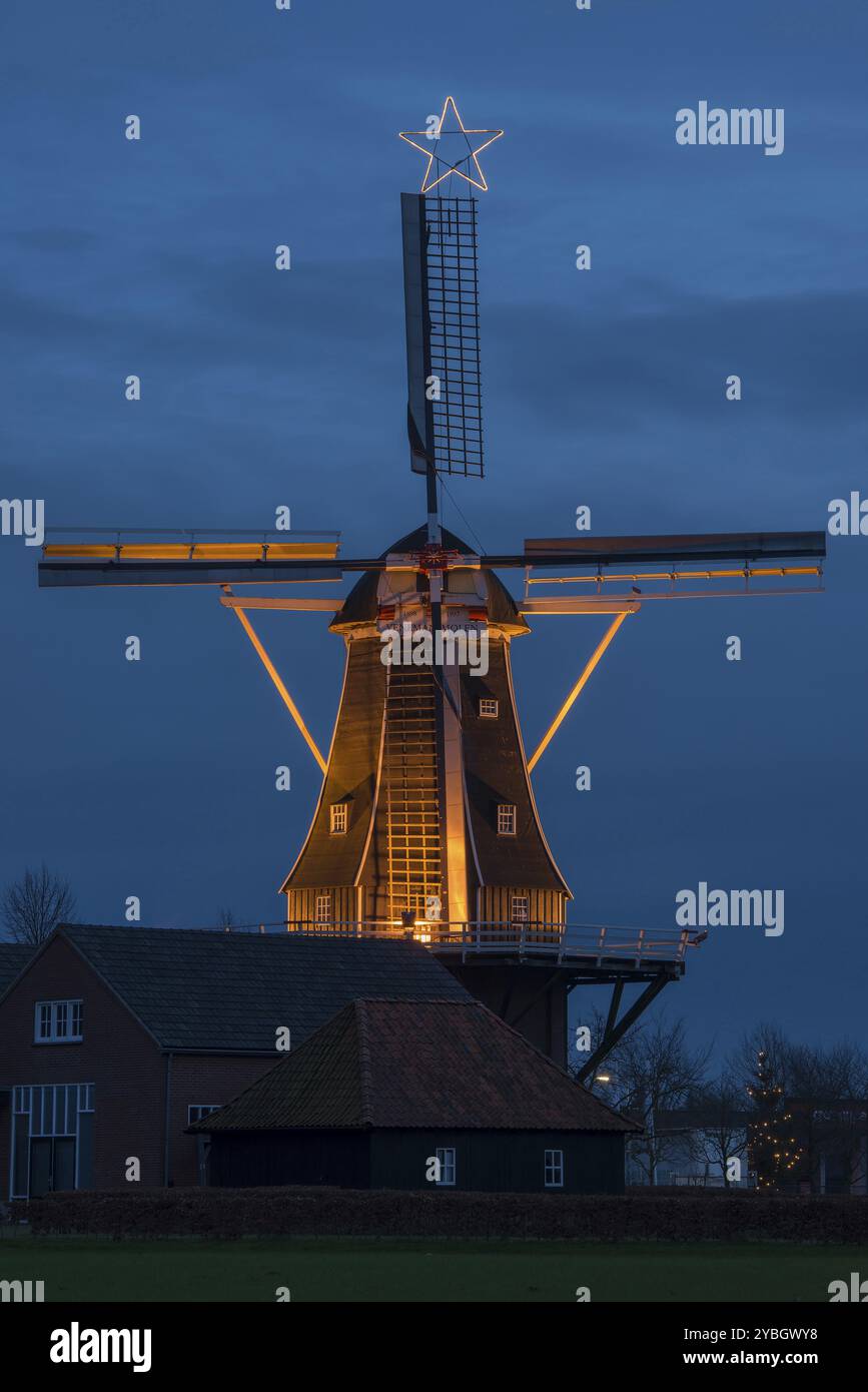 Authentic renovated windmill in Winterswijk in the east of the ...