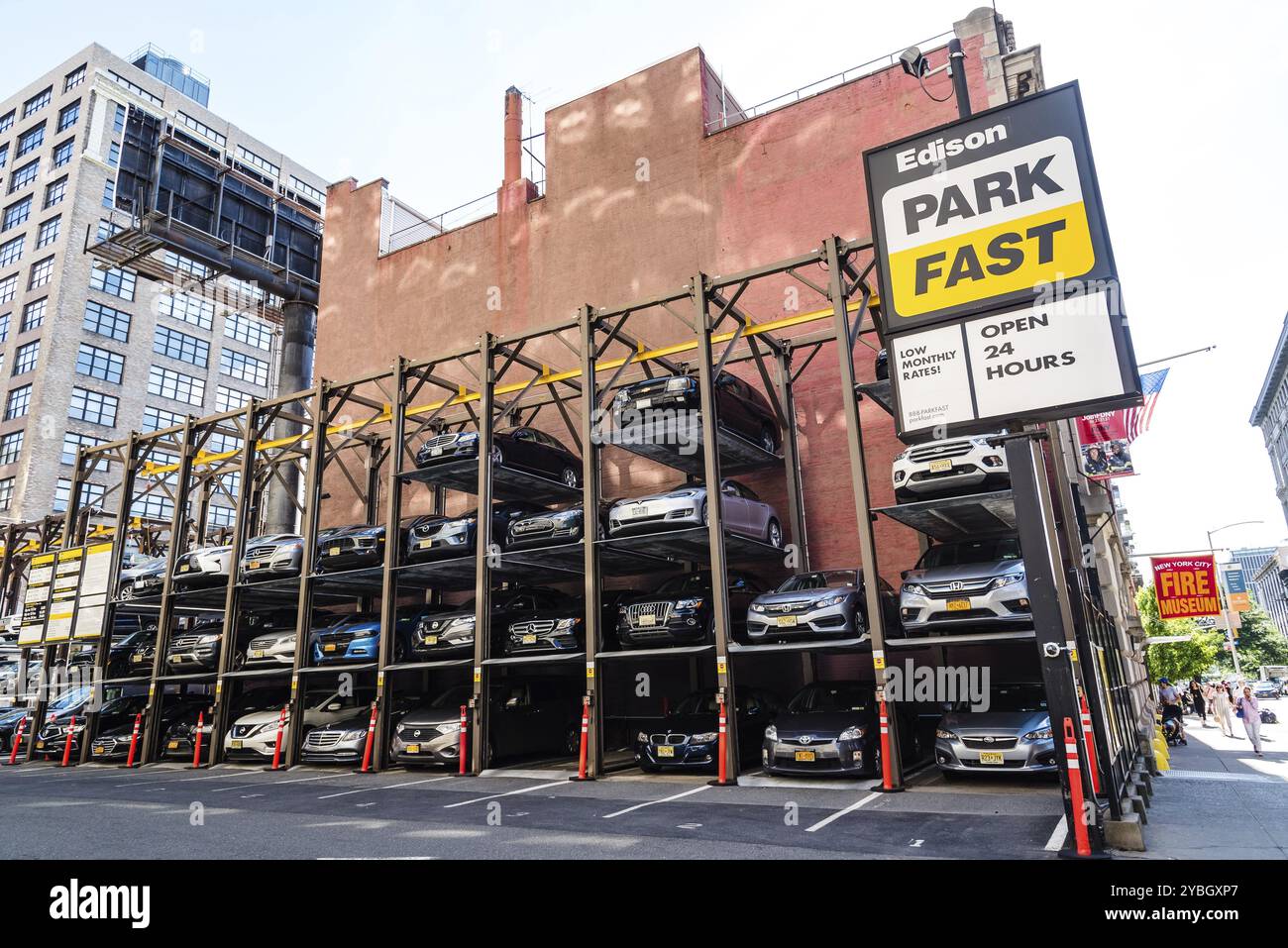Automated multi story parking system in Triebaca District in Manhattan ...