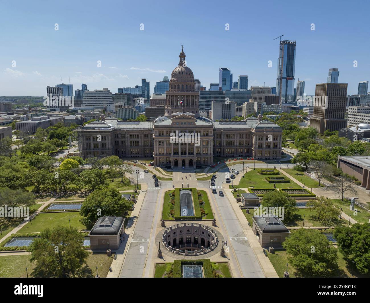 Aerial view of the Texas State Capitol Building In the city of Austin ...