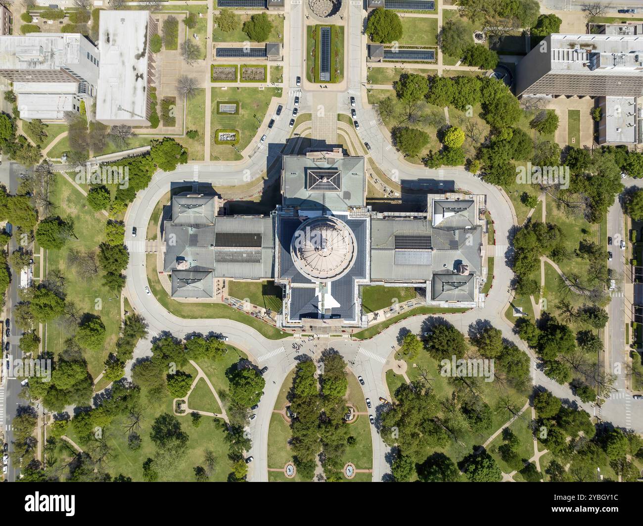 Aerial view of the Texas State Capitol Building In the city of Austin ...