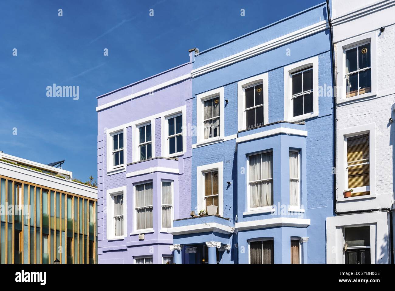 Colorful townhouses near Portobello Road in Notting Hill, London Stock ...