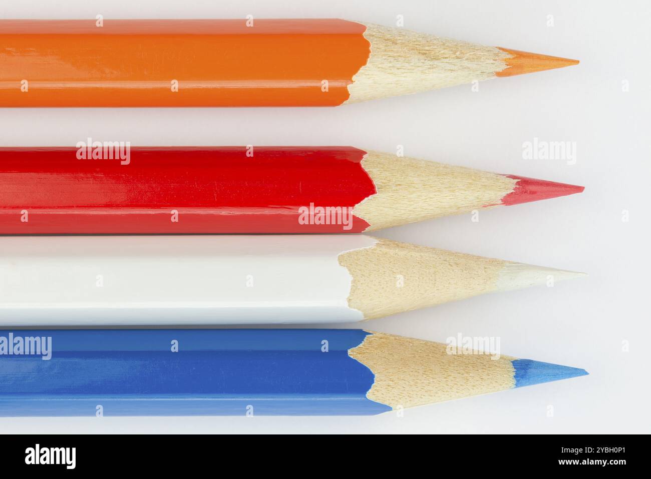 Collection of colorfull pencils in the colors of the Dutch flag as a ...