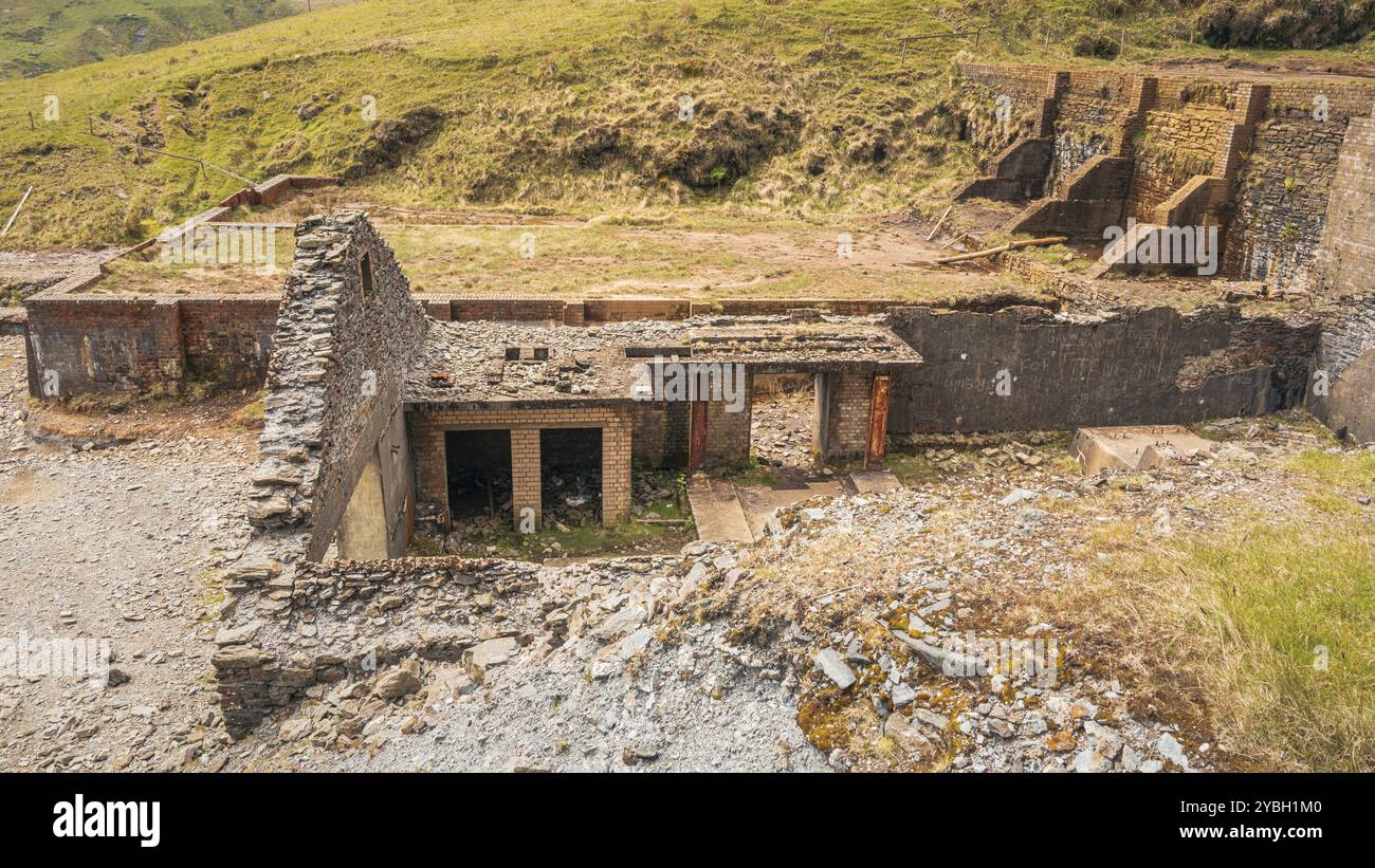 The remains of the derelict Great Snaefell Mine near Agneash, Garff ...