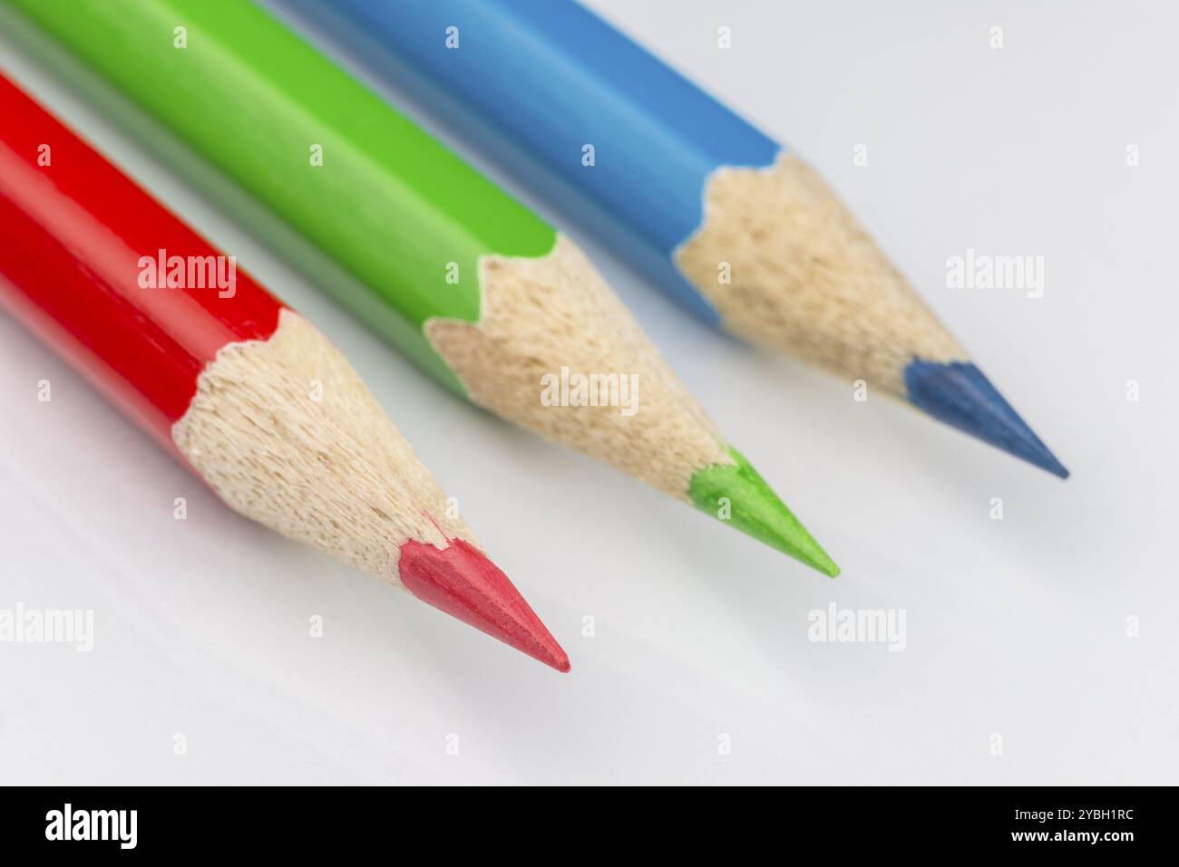 Red green and blue colored pencil as conceptual imagination for the ...