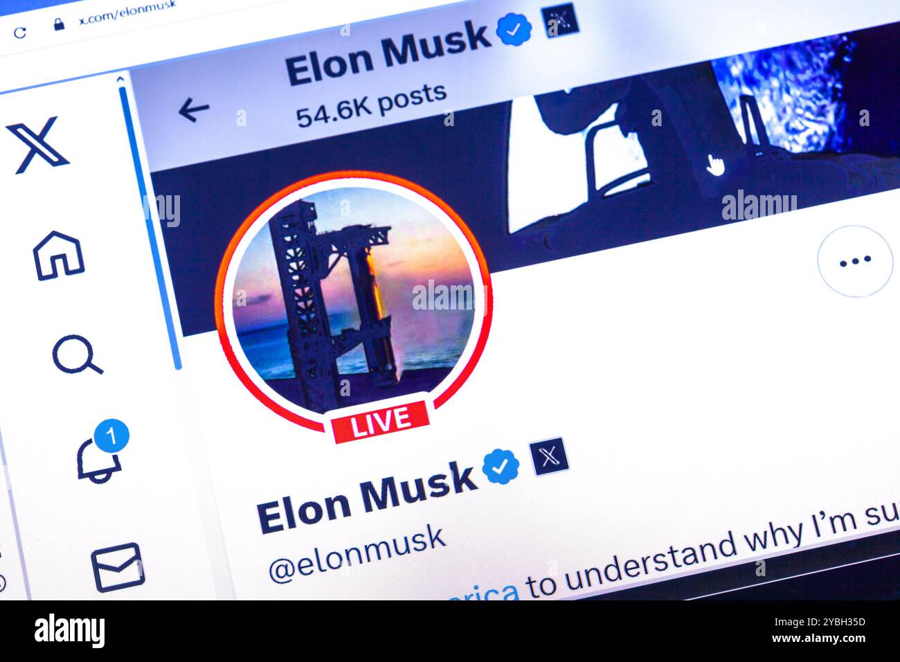 Portrait of Elon Musk with a microphone on a white background.. Used ...