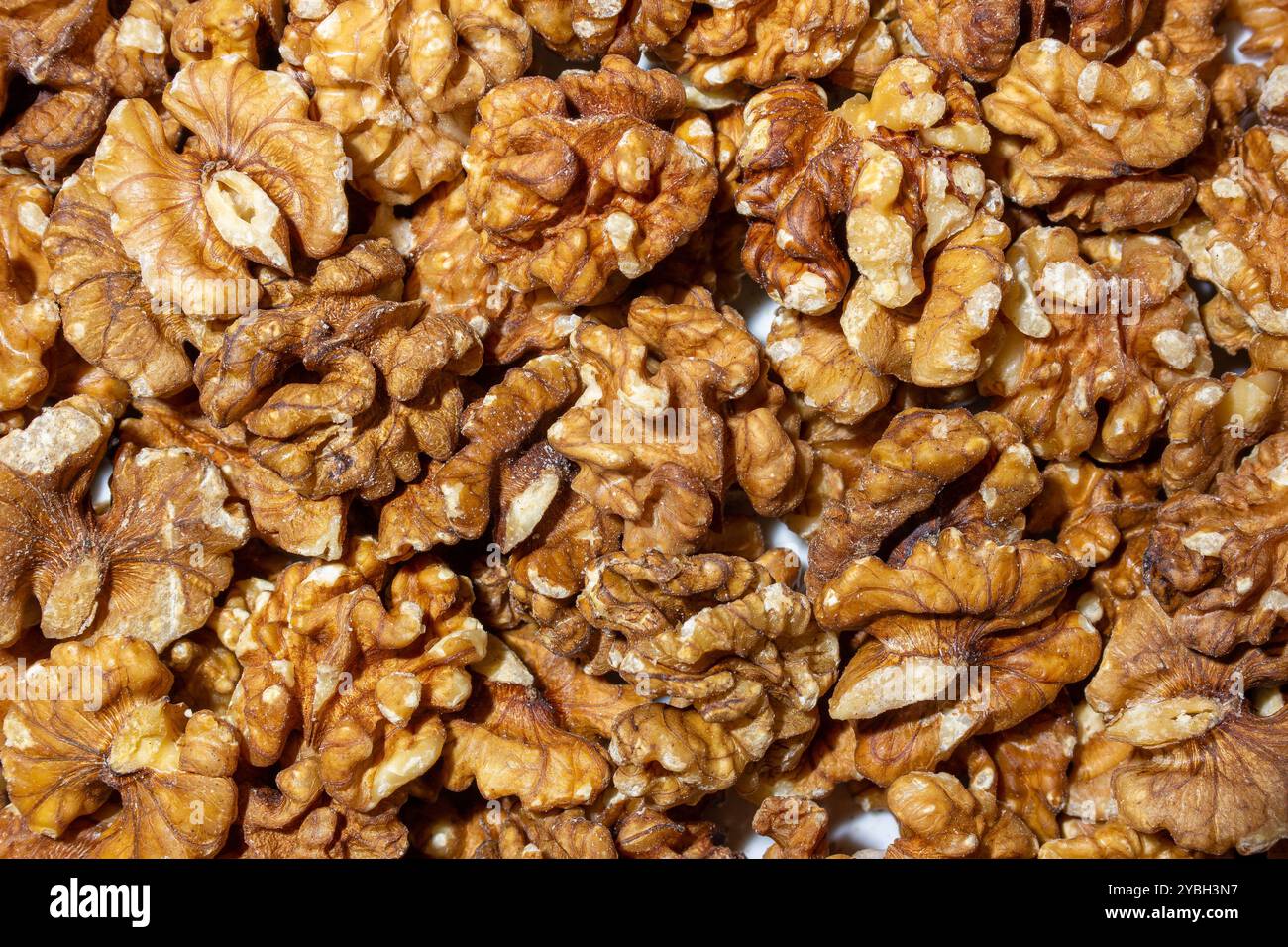Scattered Shelled Walnuts. Background from Walnut. Natural High-Calorie ...