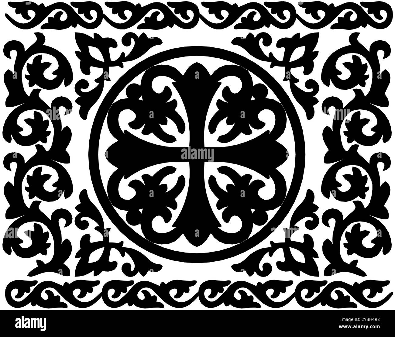 Frame border baroque engraved Black and White Stock Photos & Images - Alamy