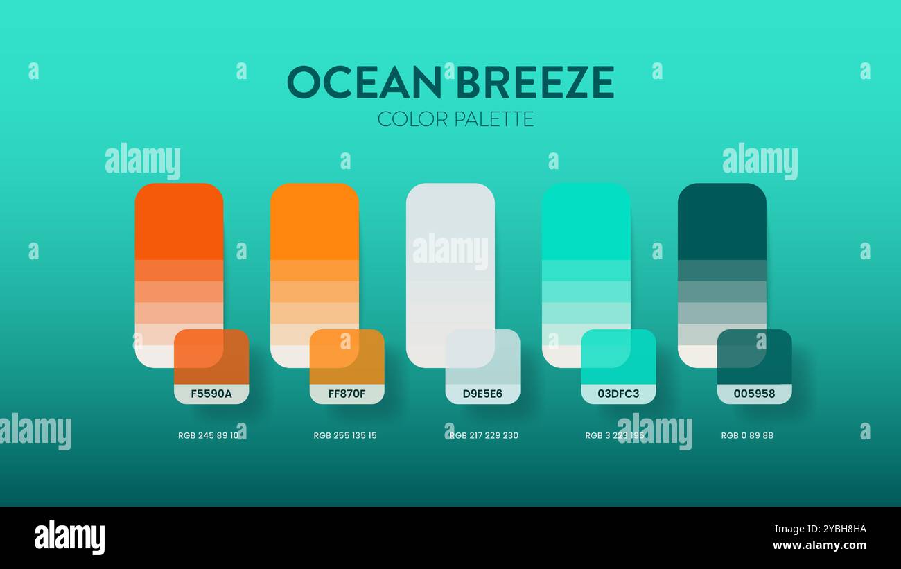 Color palette guide in Ocean breeze colour theme collections. Color ...
