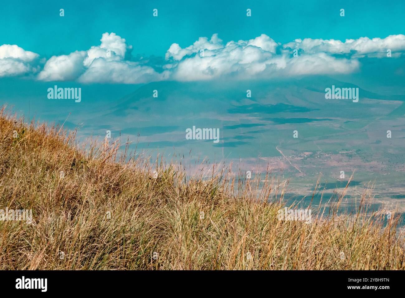 An aerial view of mountains landacpes and valleys at Lushoto Township ...