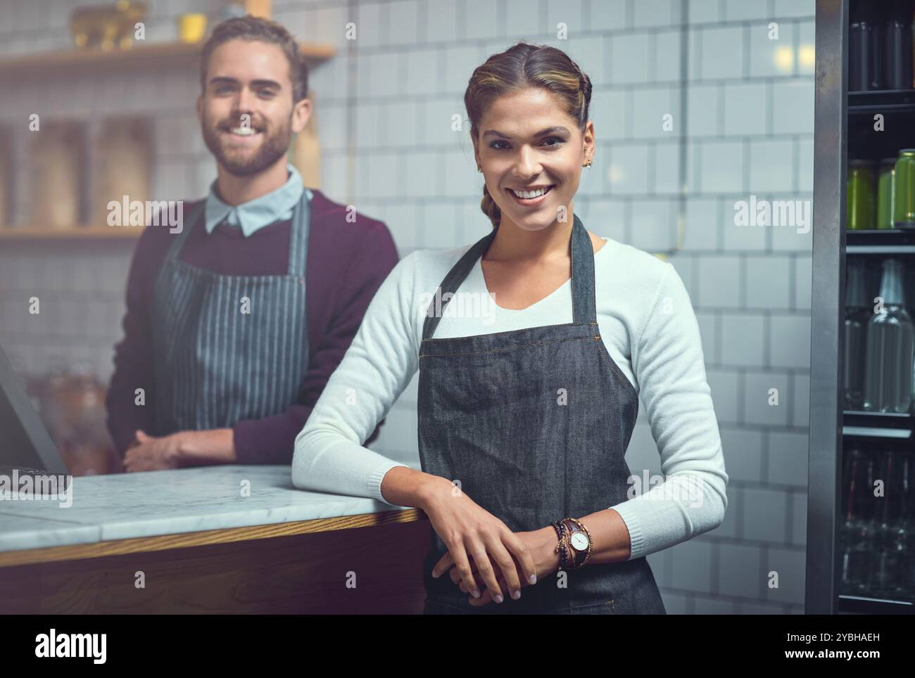 Waitress team portrait counter hi-res stock photography and images - Alamy