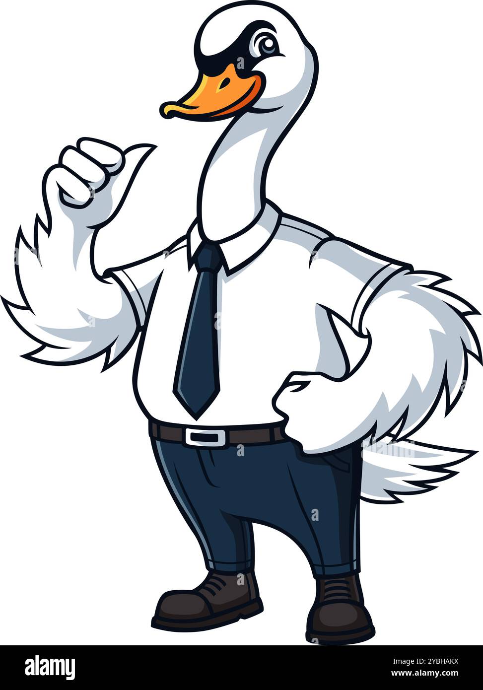 Standing cartoon swan white Stock Vector Images - Alamy