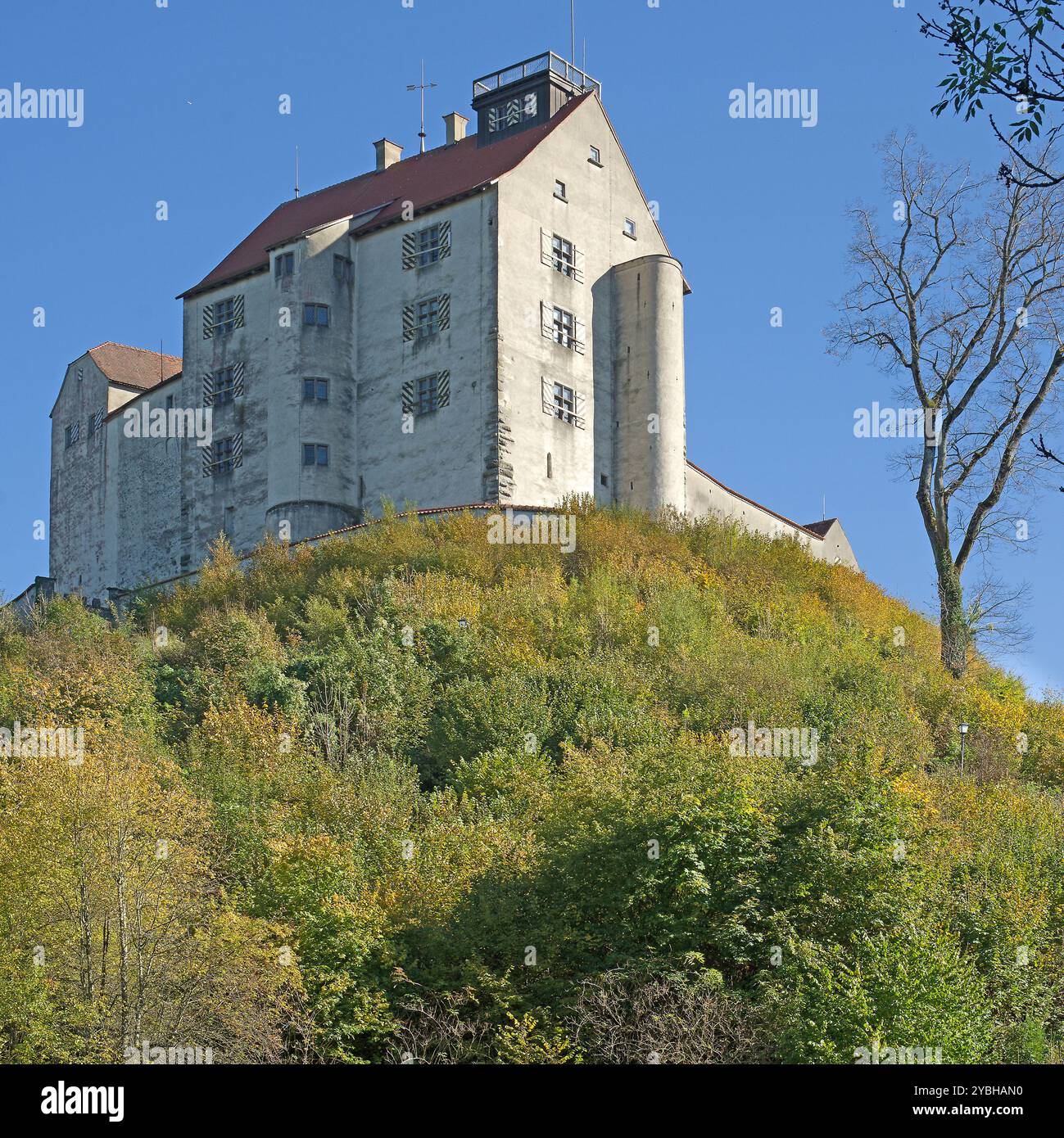 The "Waldburg" (here: seen from the east) is a hill castle built on a ...