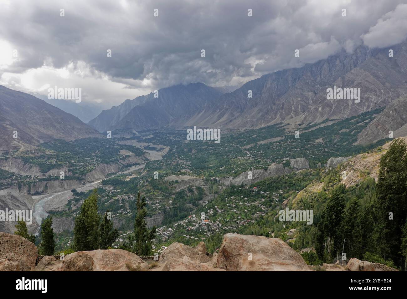 View of the Hunza Valley from the Eagle's Nest, Karimabad, Hunza ...