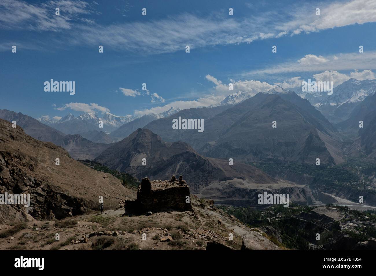 Queen Victoria Memorial ruins and Hunza view, Karimabad, Hunza, Gilgit ...