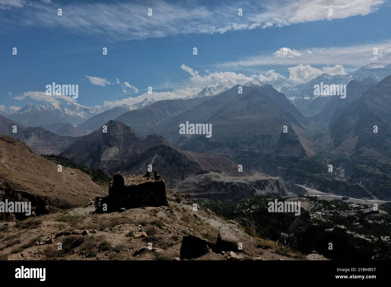 Queen Victoria Memorial ruins and Hunza view, Karimabad, Hunza, Gilgit ...