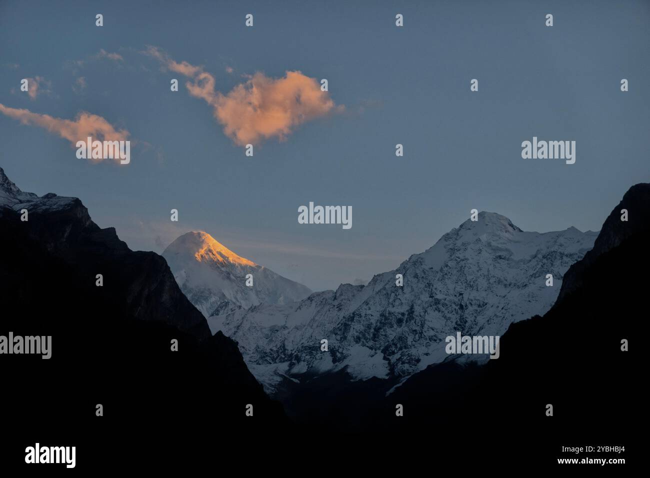 Alpenglow on Diran Peak, Karimabad, Hunza, Gilgit-Baltistan, Pakistan ...