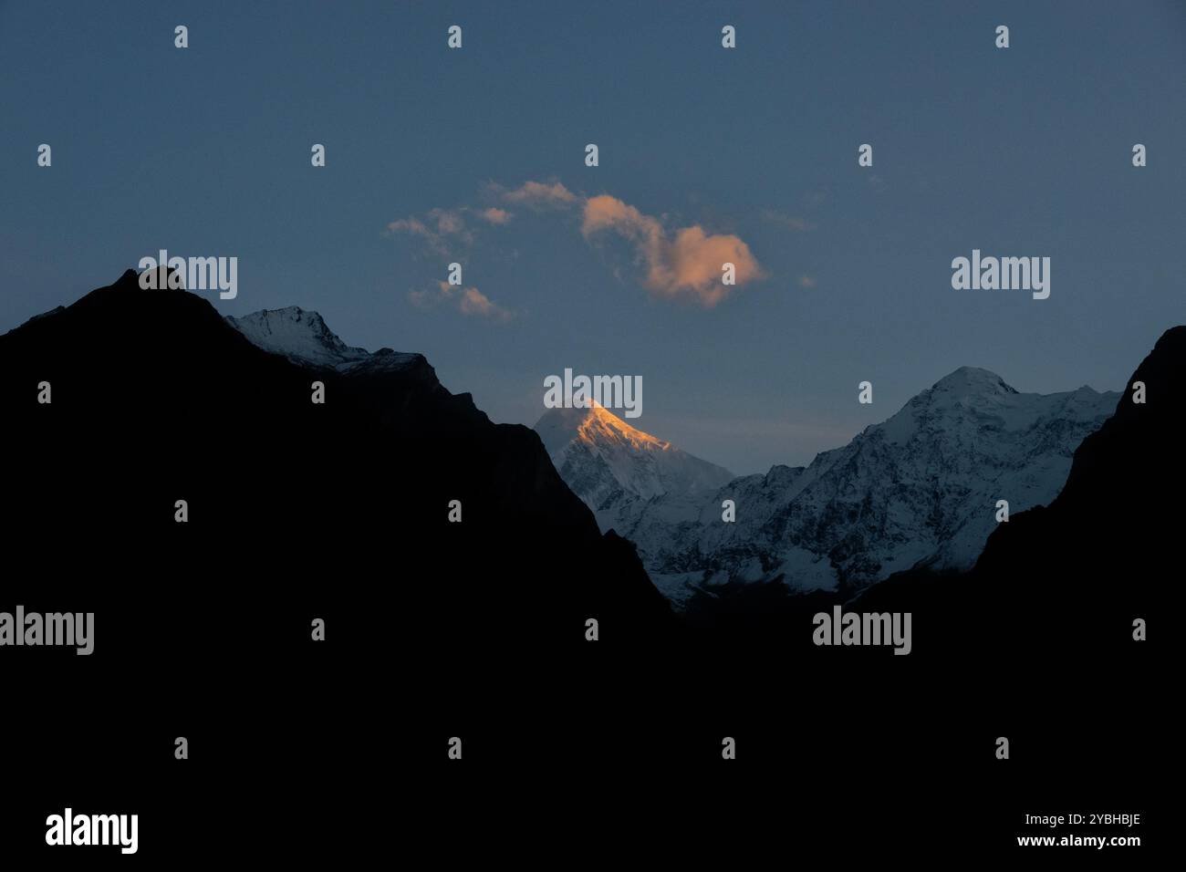 Alpenglow on Diran Peak, Karimabad, Hunza, Gilgit-Baltistan, Pakistan ...