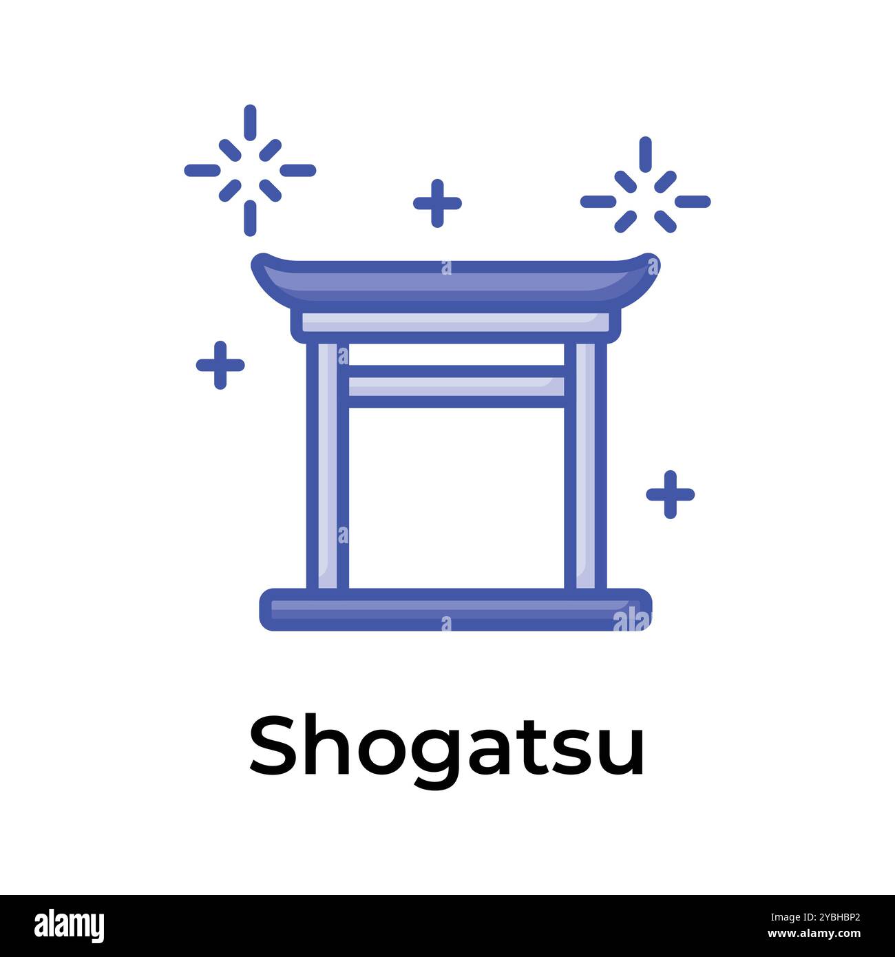 Japanese new year icon in unique style, Shogatsu vector design Stock ...