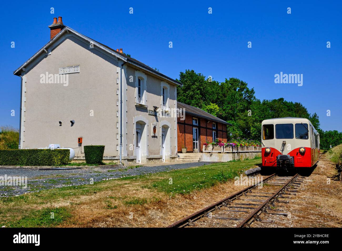 France, Indre, Berry, Écueillé, the Train du Bas Berry, tourist railway ...