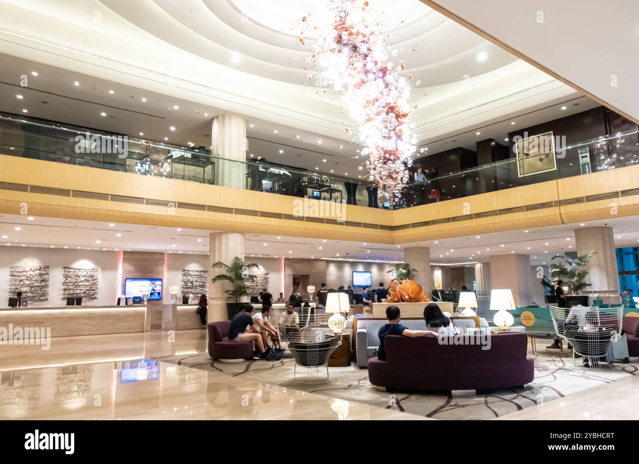 Entrance lounge, lobby, reception desks of the Carlton Hotel Downtown ...