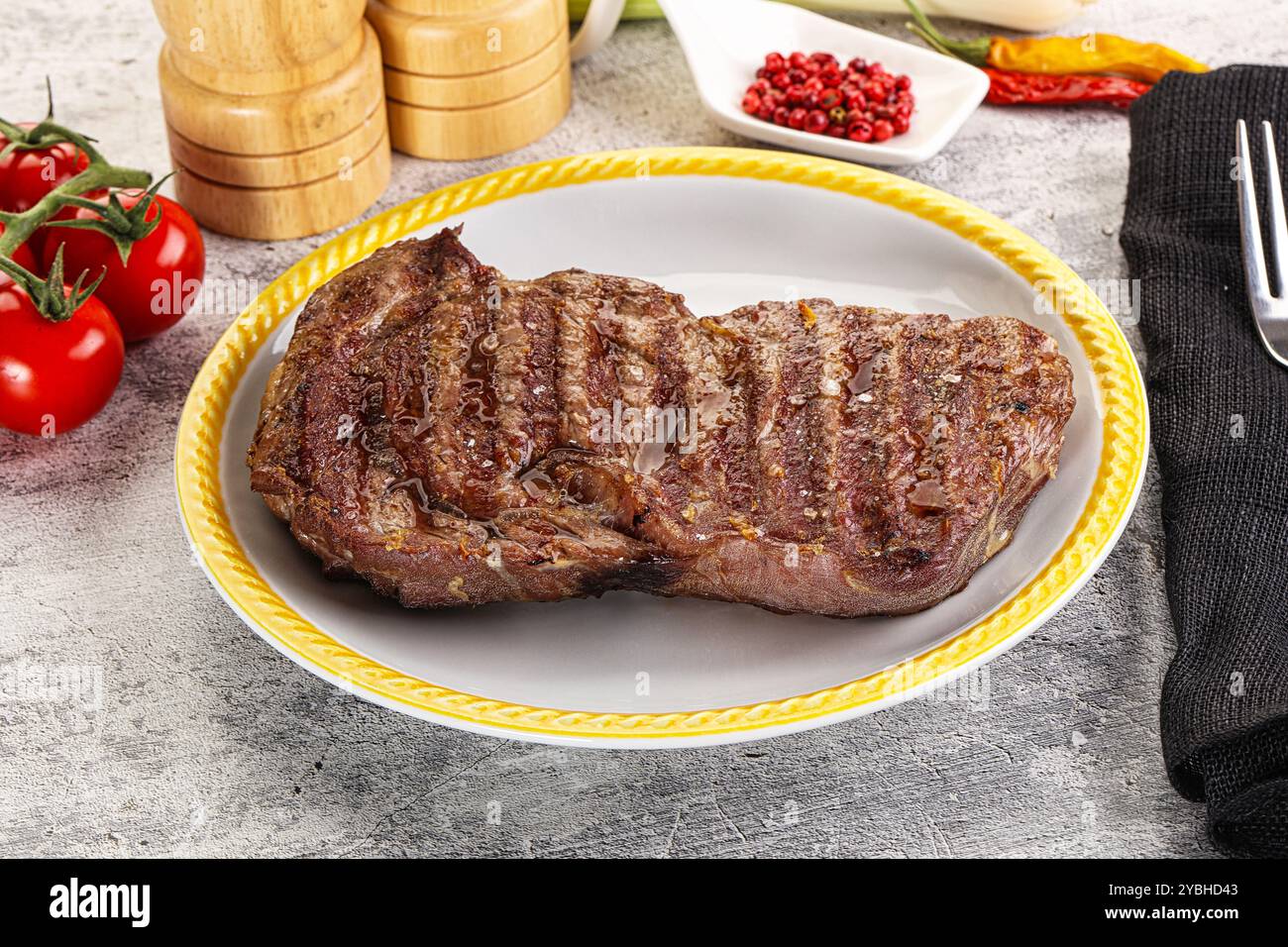 Rib eye steak grilled beef meat Stock Photo - Alamy