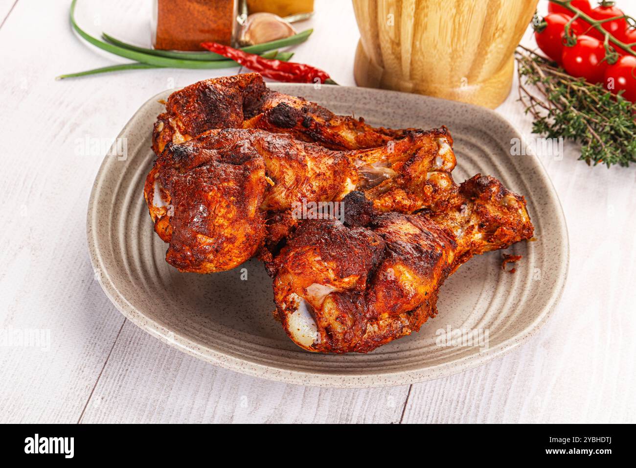 Indian tandoori barbecue turkey shoulder wing Stock Photo - Alamy