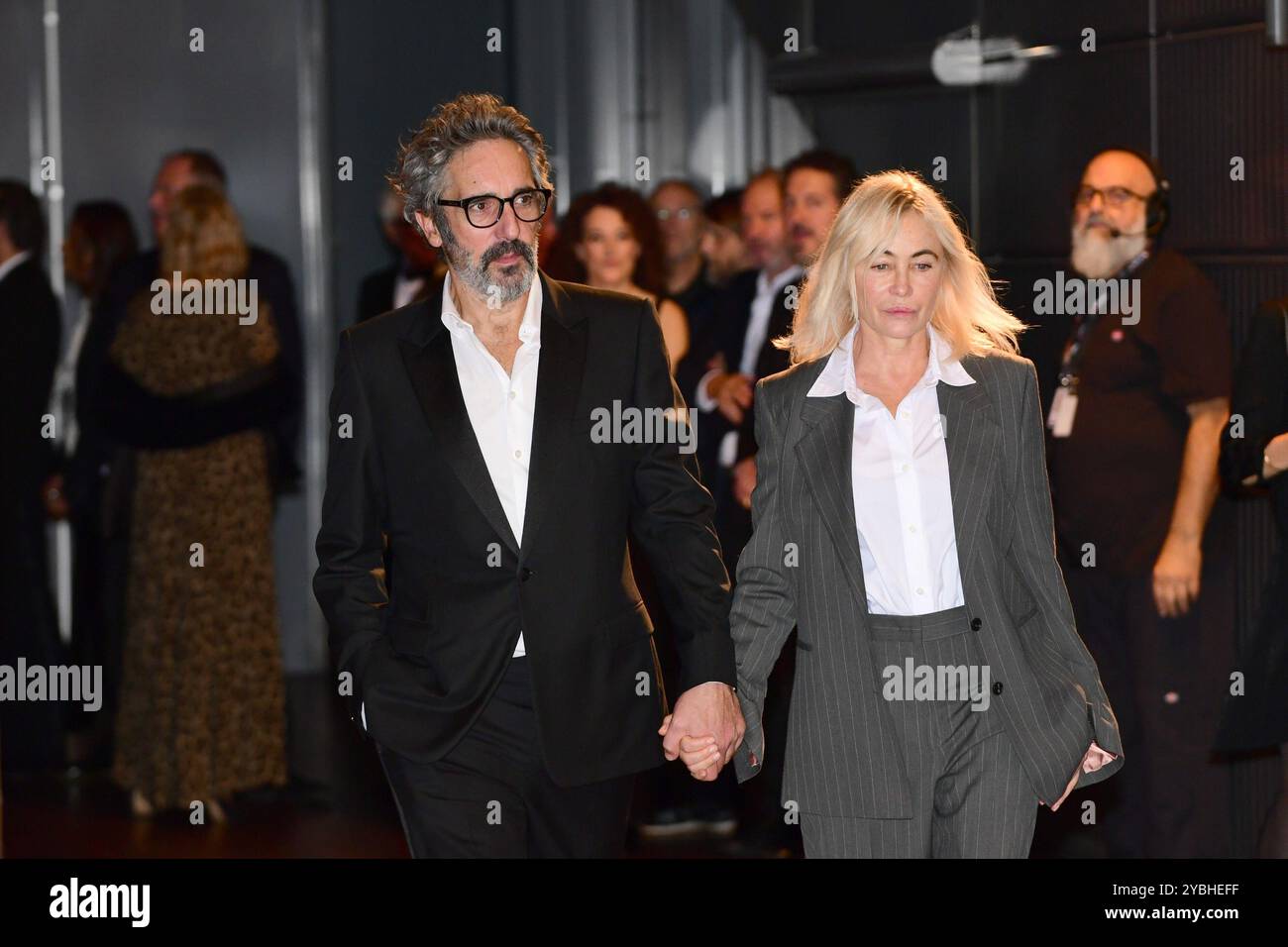 Emmanuelle Beart and Frederic Chaudier at the light festival award ...