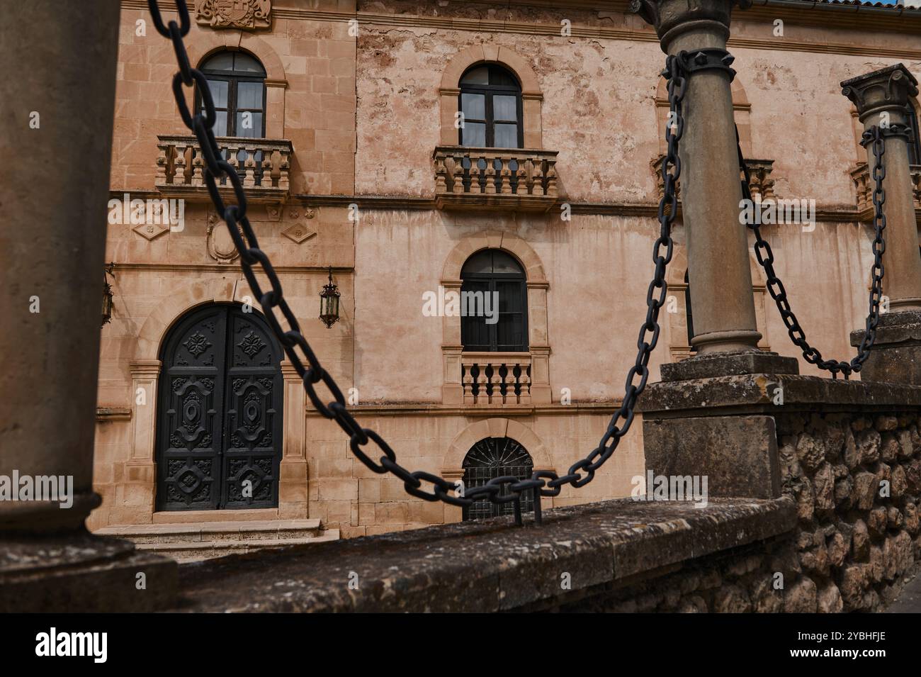 A beautifully detailed facade of a historic building, featuring ornate ...