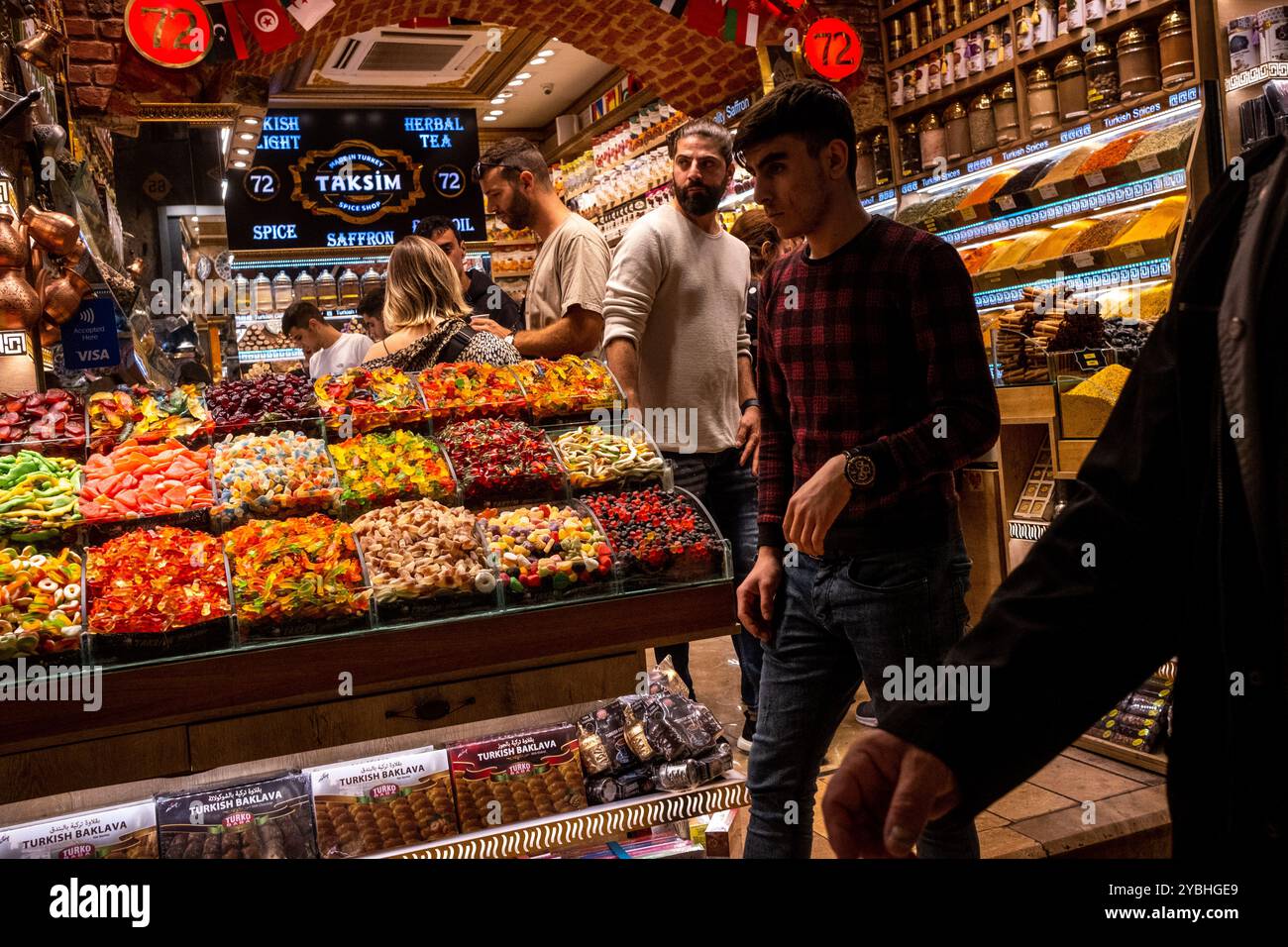 Sweet shop of the Grand Bazaar, in Istanbul, Turkey s largest city on ...