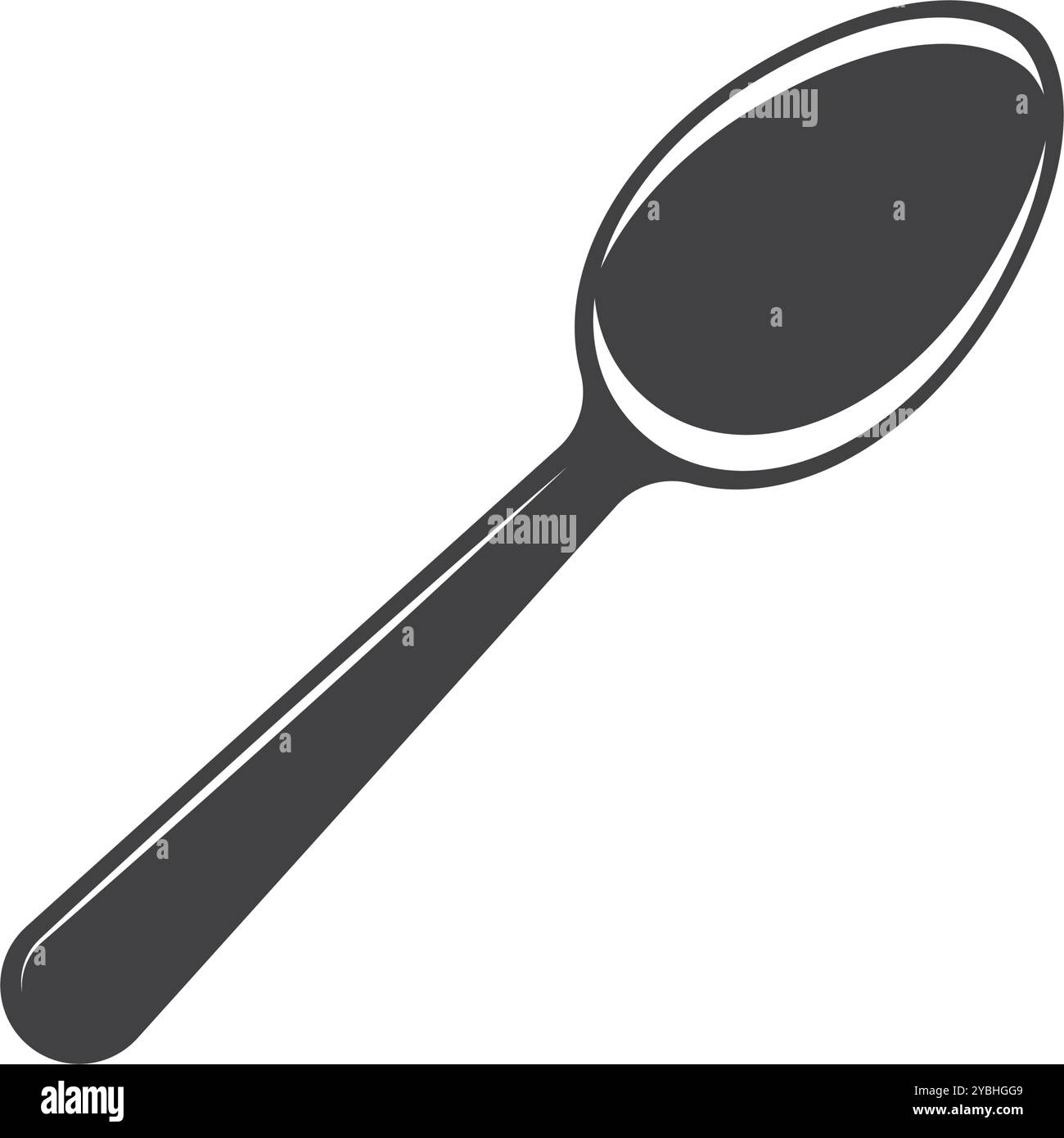 Spoon icon in flat style. Teaspoon vector illustration on isolated ...