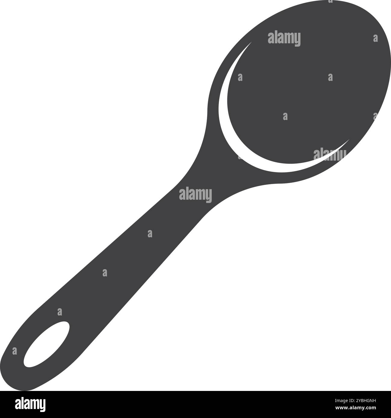 Spoon icon in flat style. Teaspoon vector illustration on isolated ...