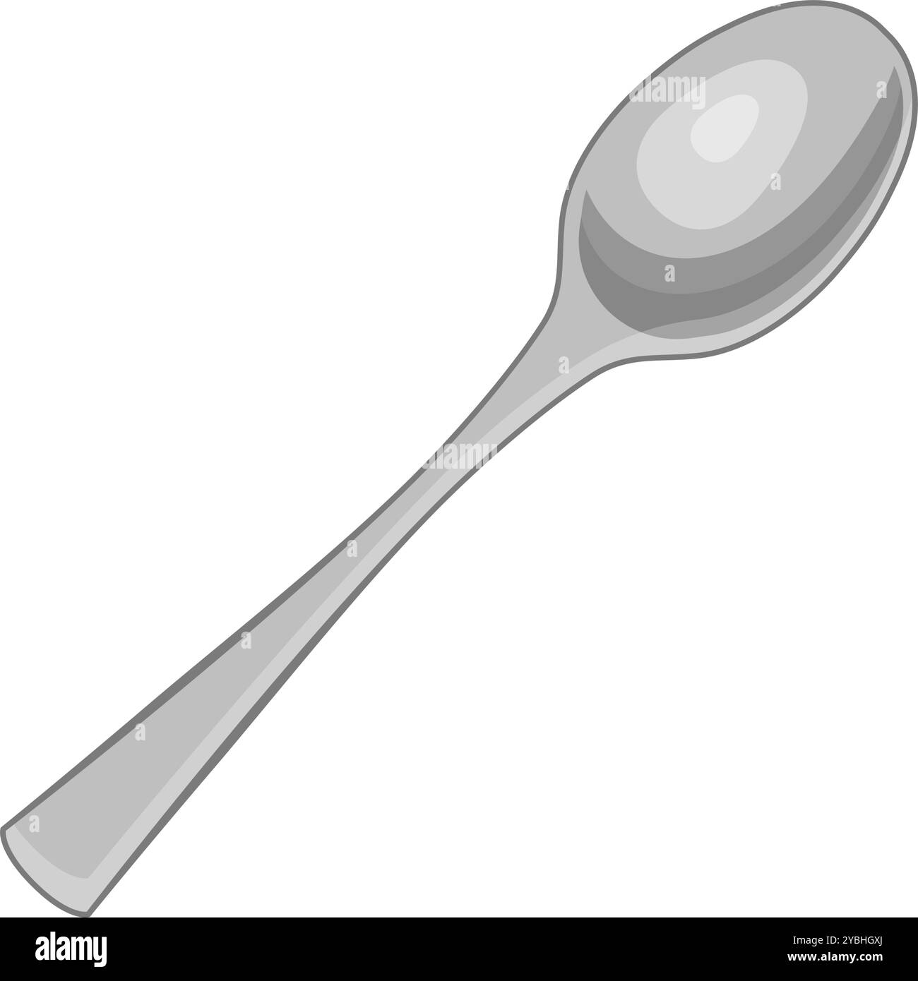 Spoon icon in flat style. Teaspoon vector illustration on isolated ...
