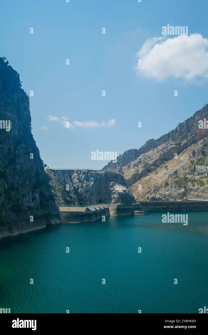 Majestic view dam surrounded mountains hi-res stock photography and ...