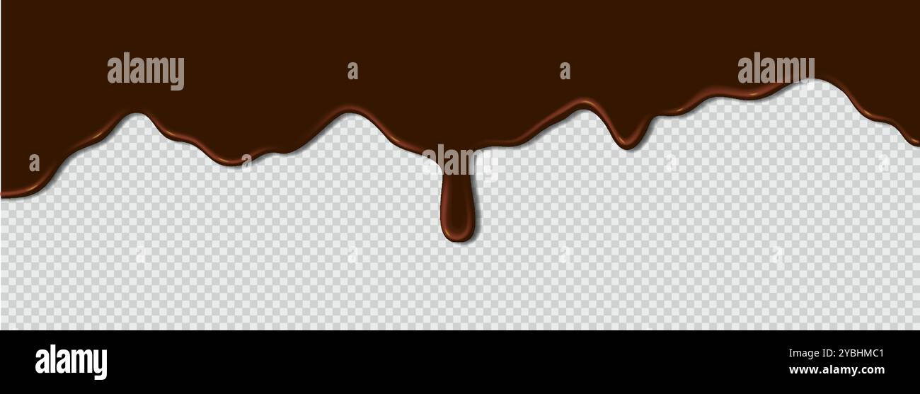 Melted milk chocolate dripping on an isolated background. Wave of ...