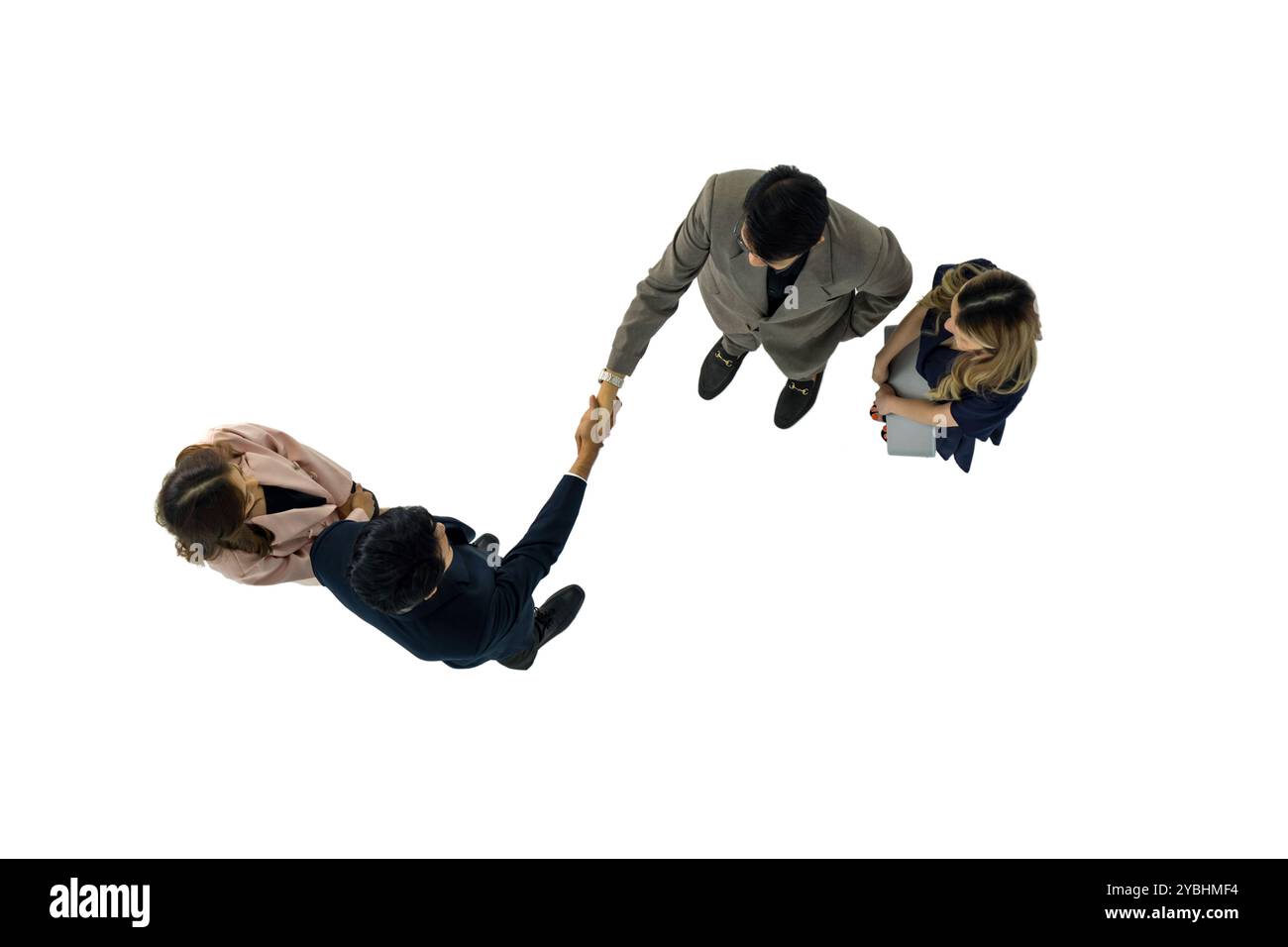 Business handshake top view Cut Out Stock Images & Pictures - Alamy
