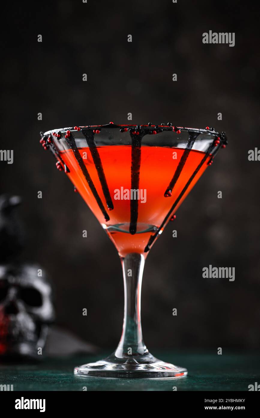 Spooky red Halloween monster cocktail Stock Photo - Alamy