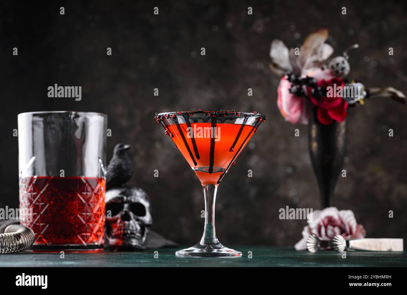 Spooky red Halloween monster cocktail Stock Photo - Alamy